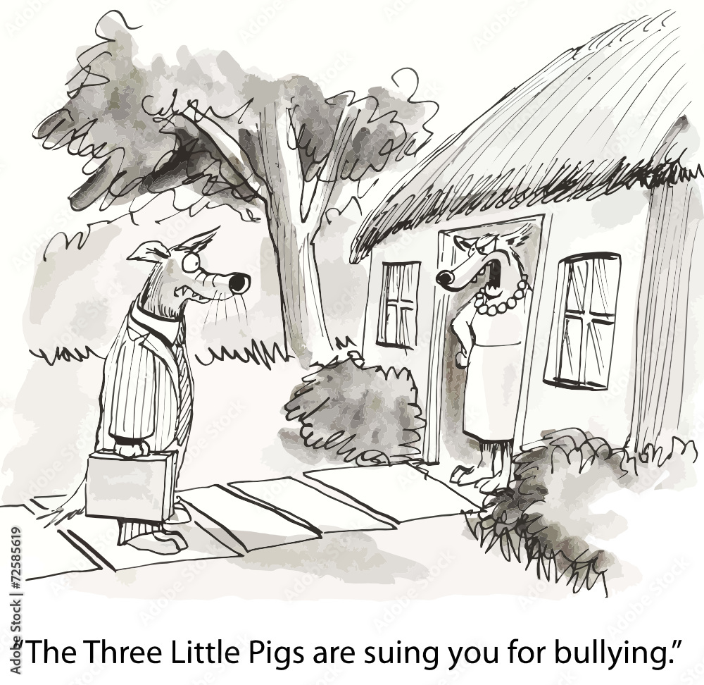 "The Three Little Pigs are suing you for bullying." Stock Vector ...