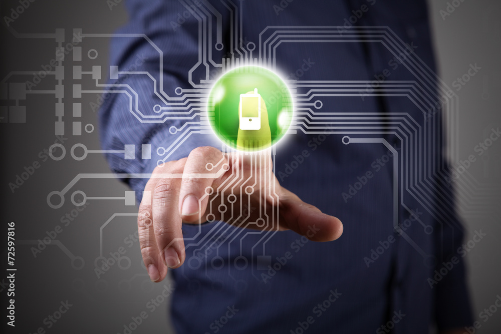 Man pushing icon Stock Photo | Adobe Stock