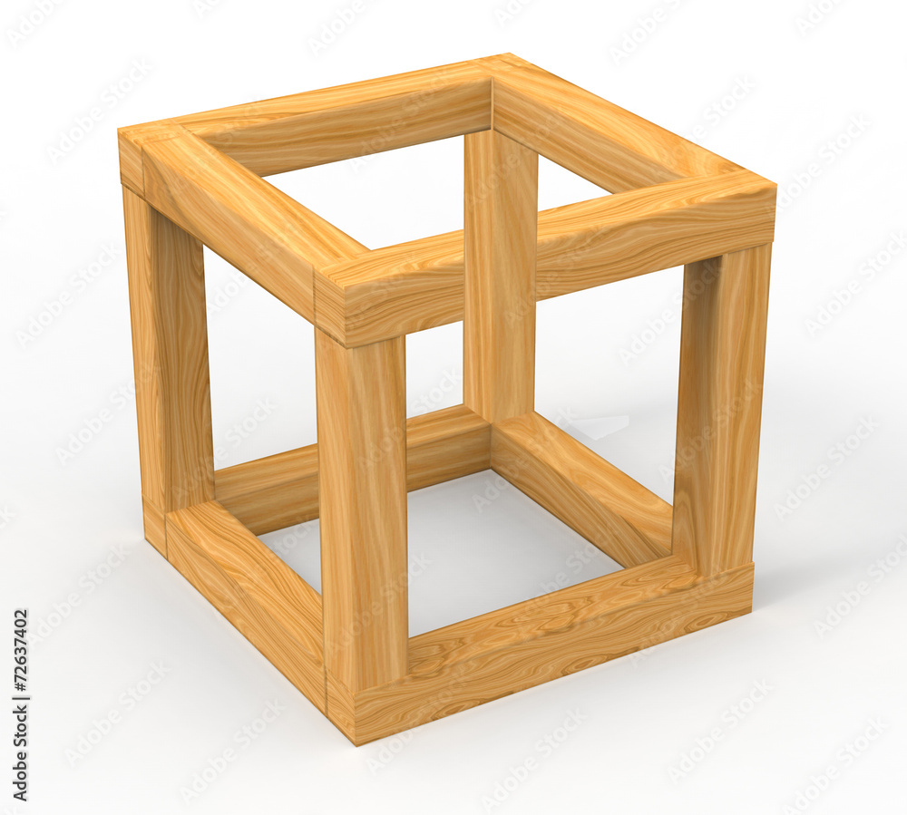 Optical illusion of a cube Stock Illustration | Adobe Stock