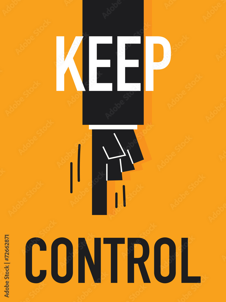 Word KEEP CONTROL vector illustration Stock Vector | Adobe Stock