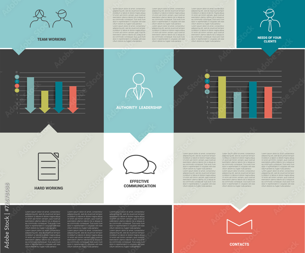 Flat rectangle box diagram for infographics. Stock Vector | Adobe Stock