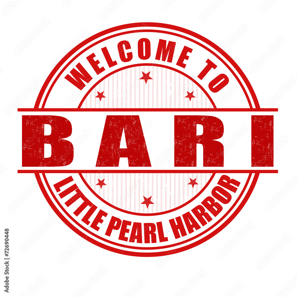 Welcome to Bari stamp Stock Vector | Adobe Stock