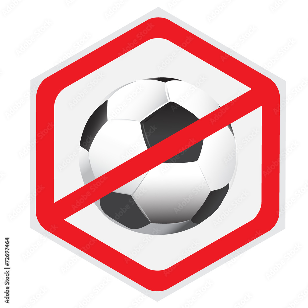 No, soccer, football, sign, hexagon Stock Vector | Adobe Stock