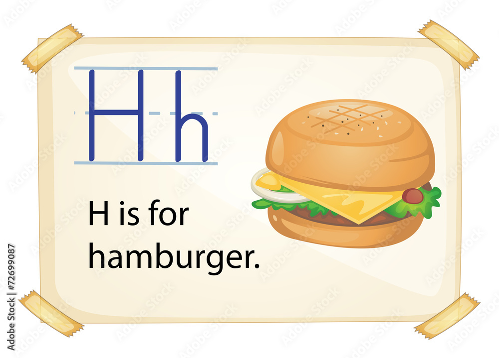 Hamburger flashcard Stock Vector | Adobe Stock