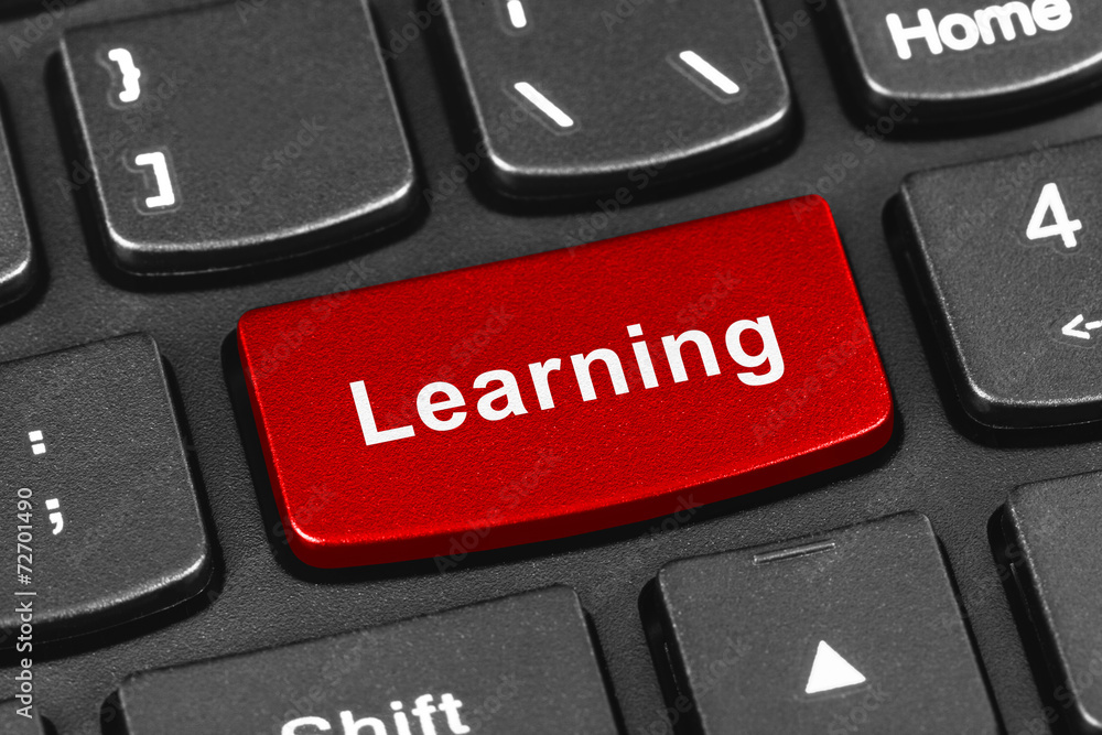 Computer notebook keyboard with Learning key Stock Photo | Adobe Stock