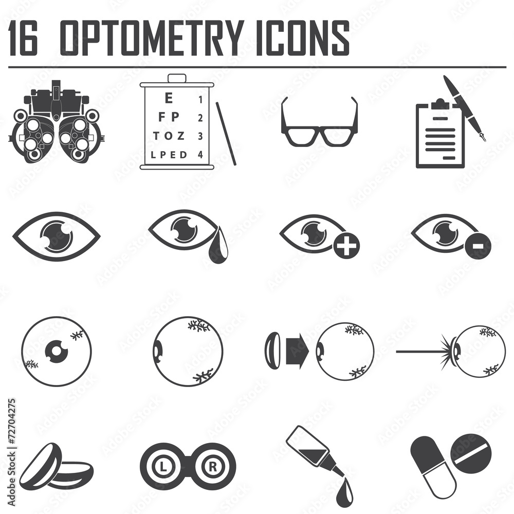 16 optometry icons vector de Stock | Adobe Stock