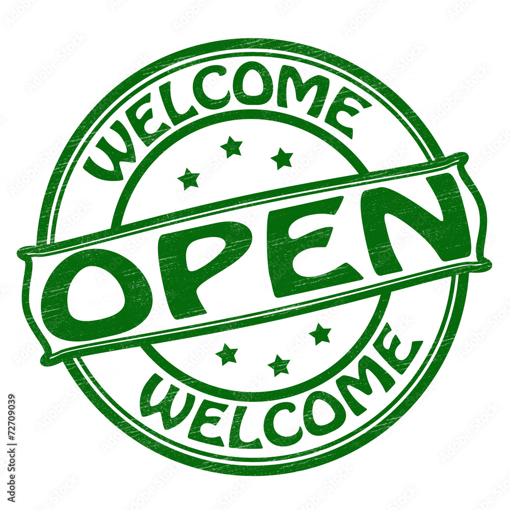 Welcome open Stock Vector | Adobe Stock