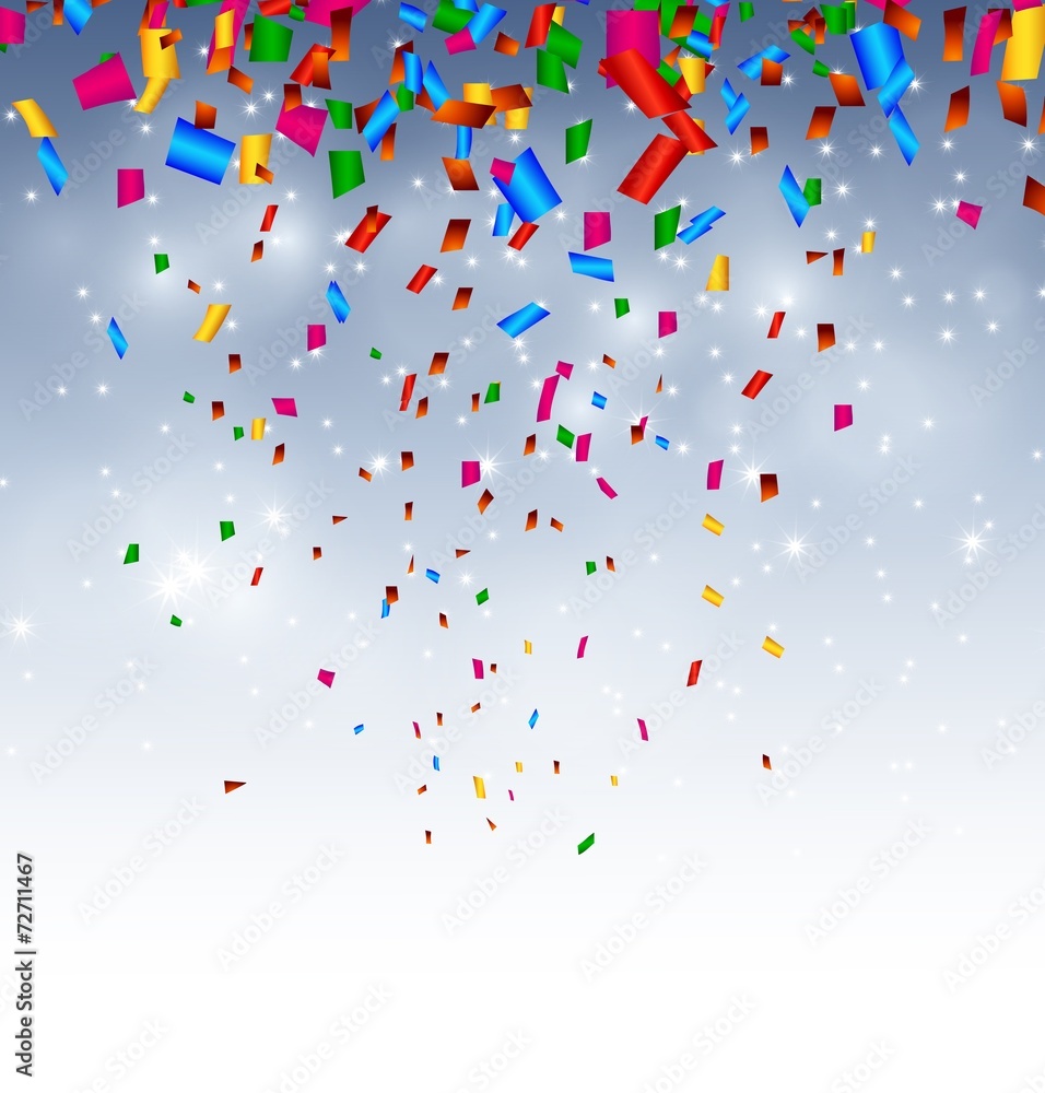 celebration background with confetti in the sky Stock Vector | Adobe Stock