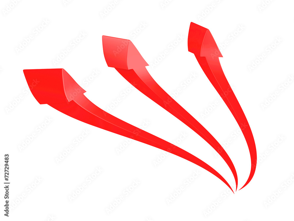 three rising red arrows on white background Stock Illustration | Adobe ...