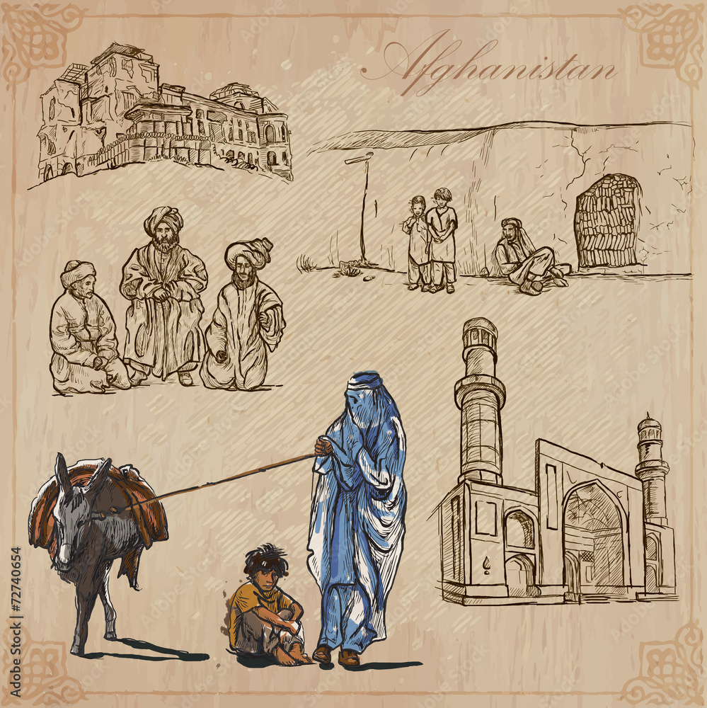 Afghanistan. Hand drawn vector pack no. Stock Vector | Adobe Stock