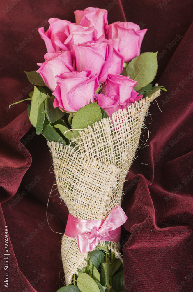 romantic bouquet of Ecuadorian pink roses Stock Photo | Adobe Stock