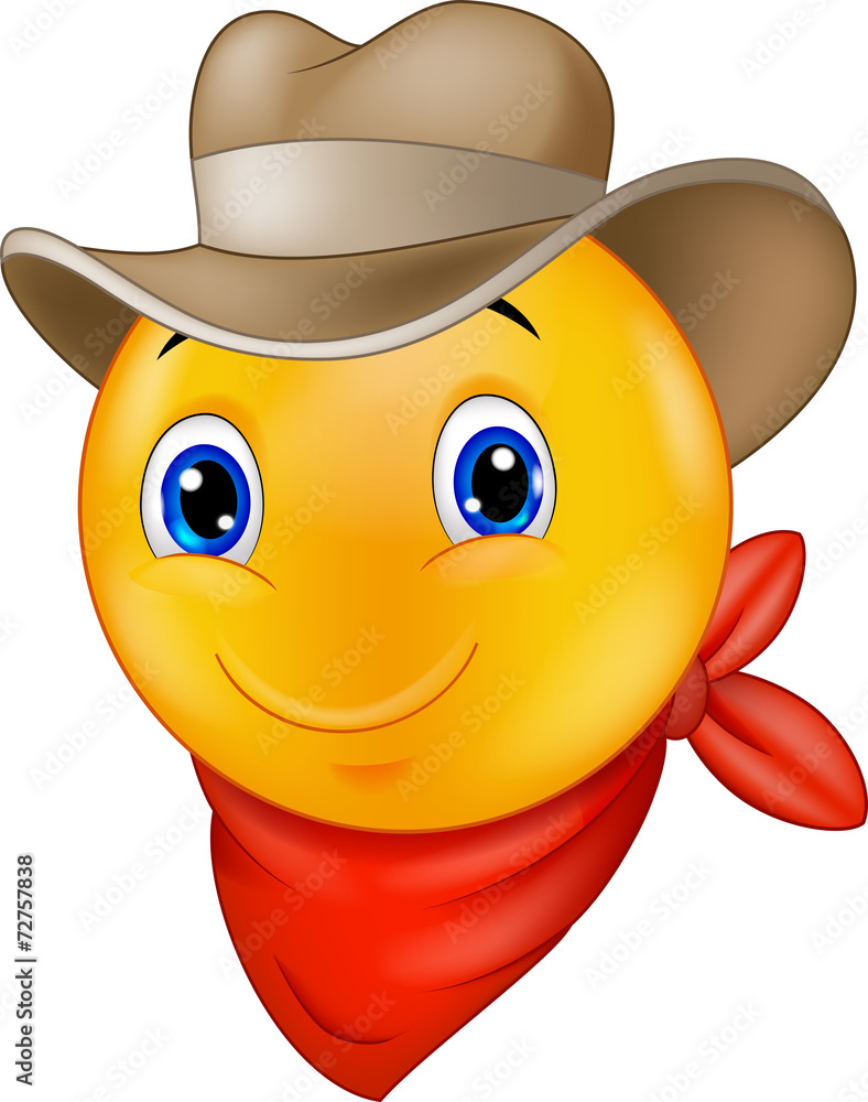 Cowboy smiley emoticon Stock Vector | Adobe Stock
