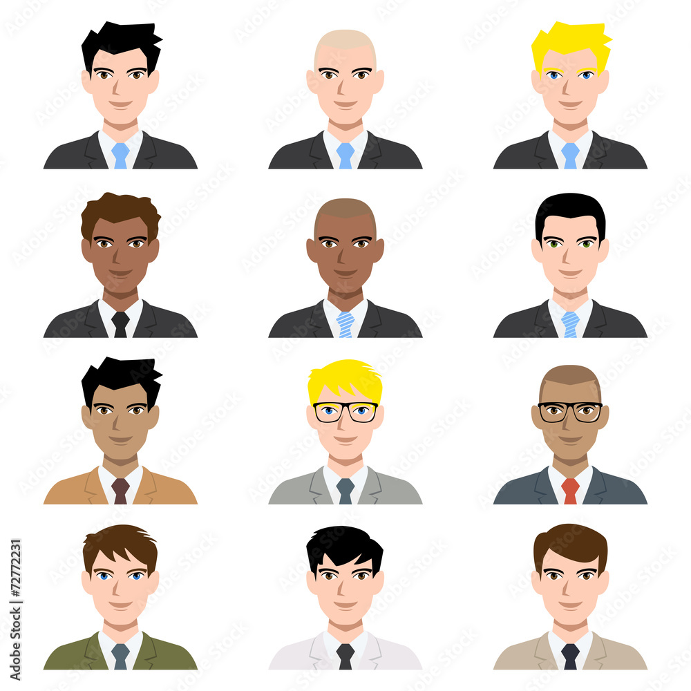 Men avatar, vector illustration set collection Stock Vector | Adobe Stock