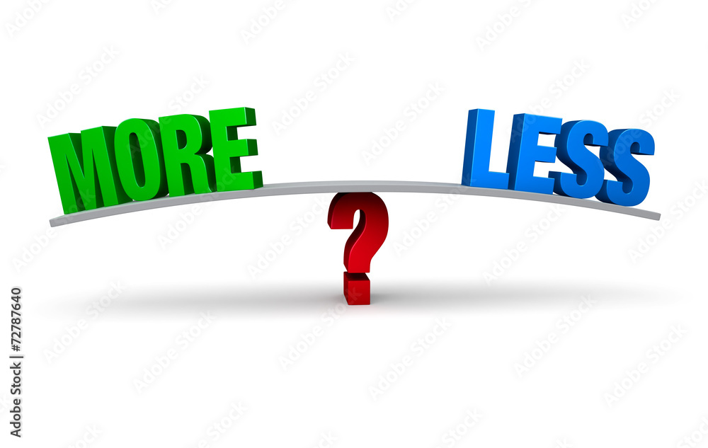 Deciding Between More Or Less Stock Illustration | Adobe Stock