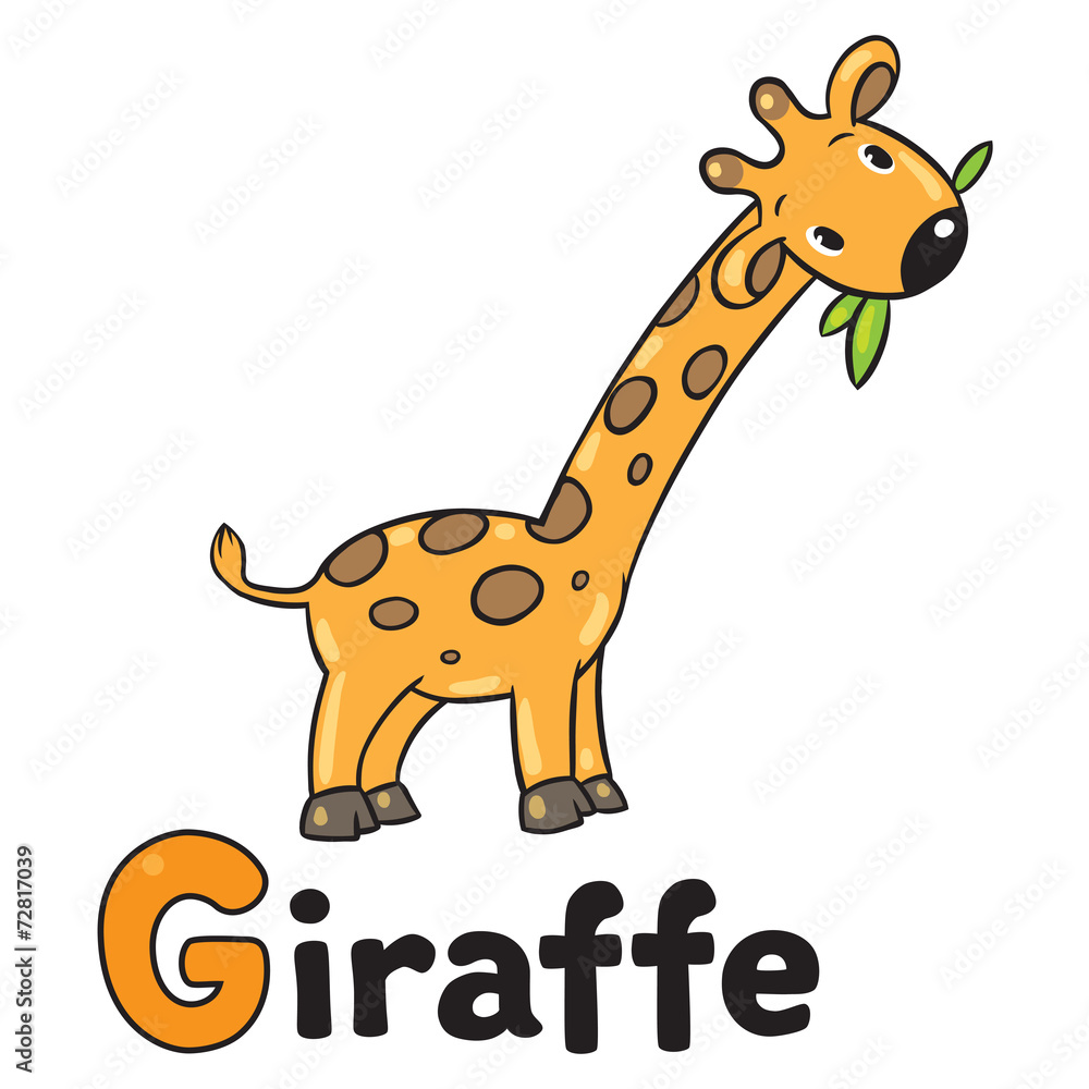 Little funny giraffe. Alphabet G Stock Vector | Adobe Stock