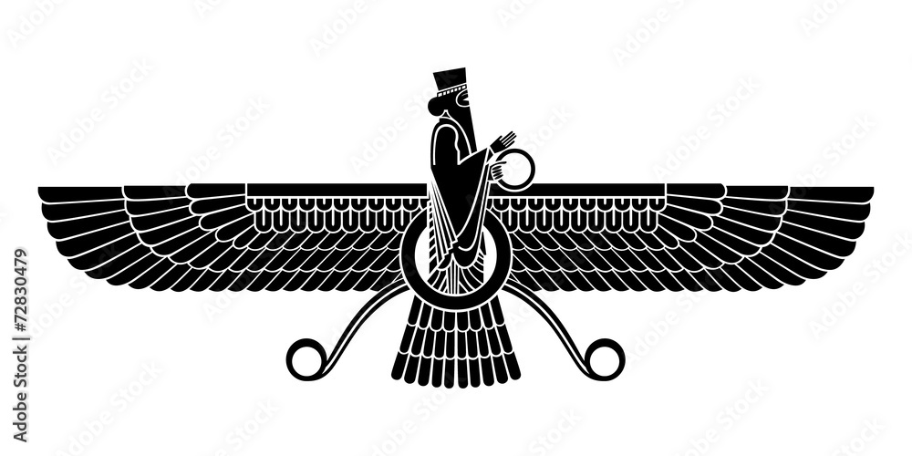 Faravahar Silhouette Stock Vector | Adobe Stock
