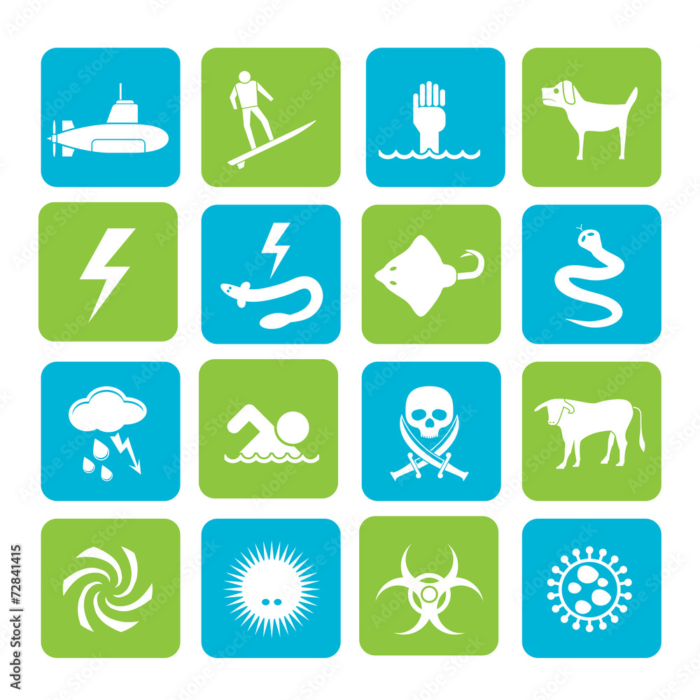 Warning Signs for dangers in sea, ocean, beach and rivers Stock Vector ...
