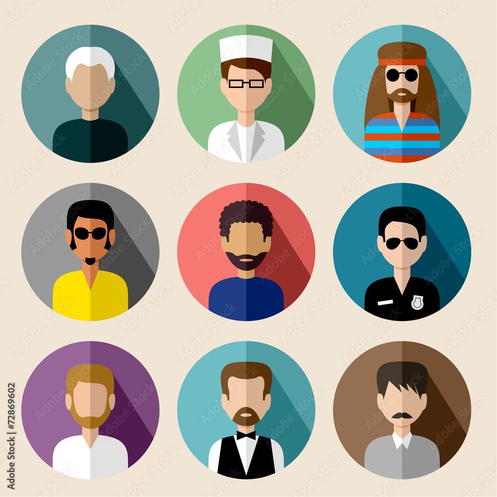 Set of round flat icons with men. vector illustration vector de Stock ... Set of round flat icons with men. vector illustration vector de Stock ...