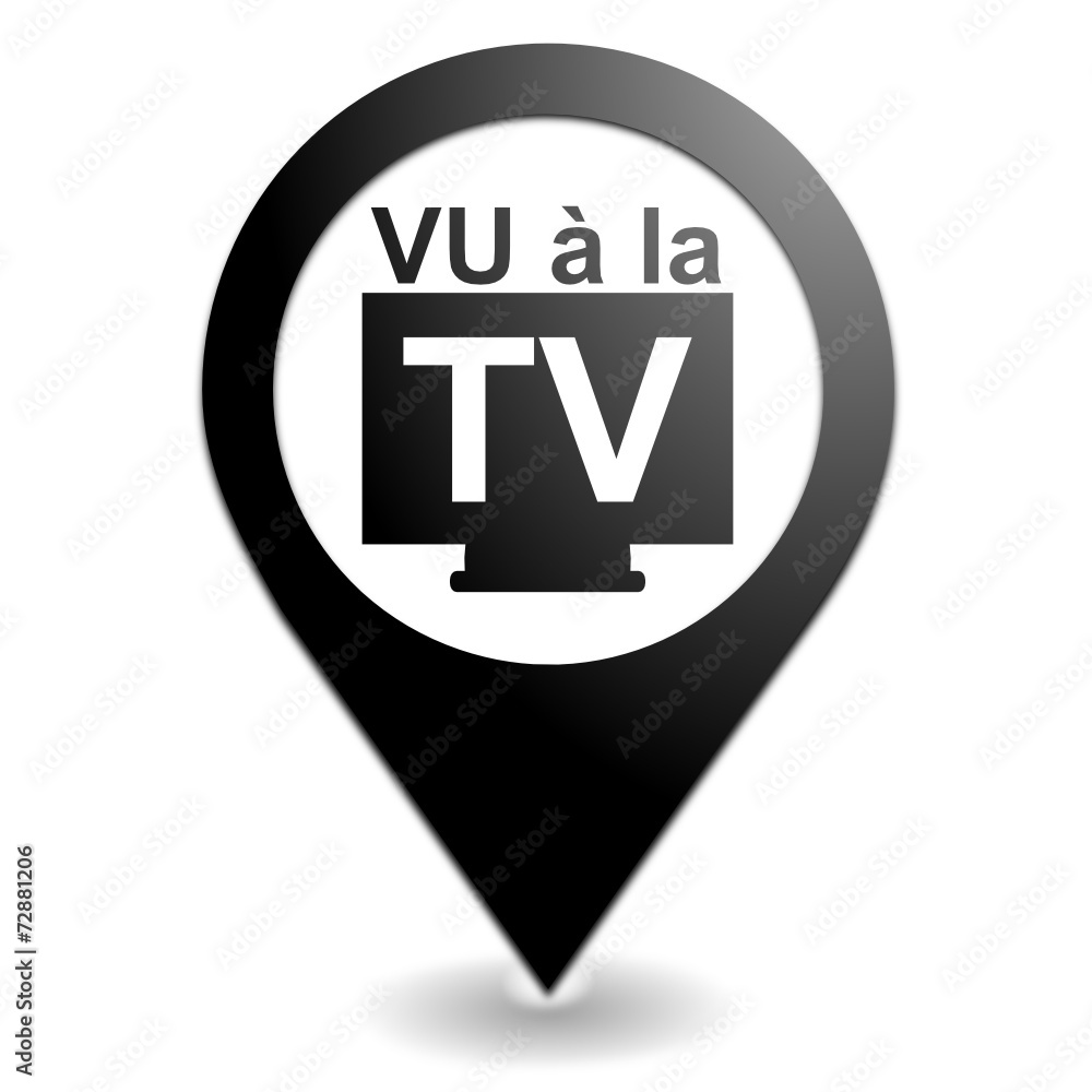 vu à la télévision sur symbole localisation noir Stock Vector | Adobe Stock