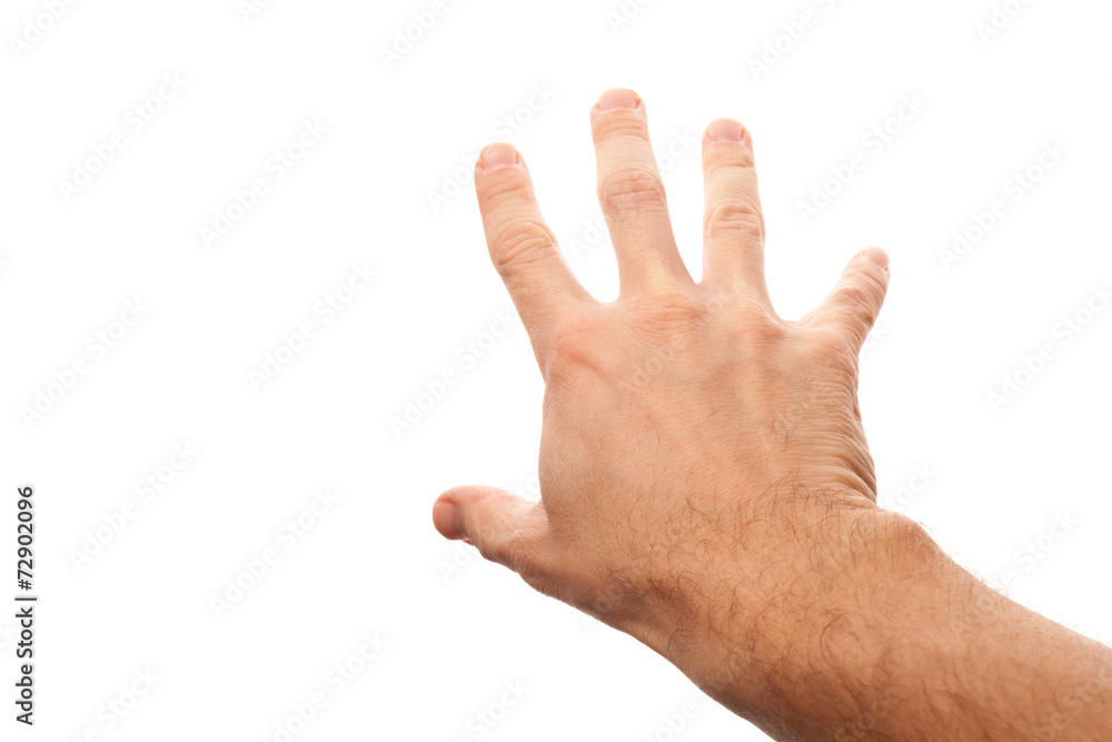 Right male hand trying to grab something Stock Photo | Adobe Stock