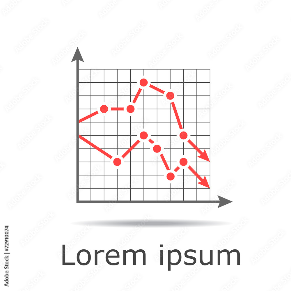 Drop chart with two graphs on grid and gradient background Stock Vector ...