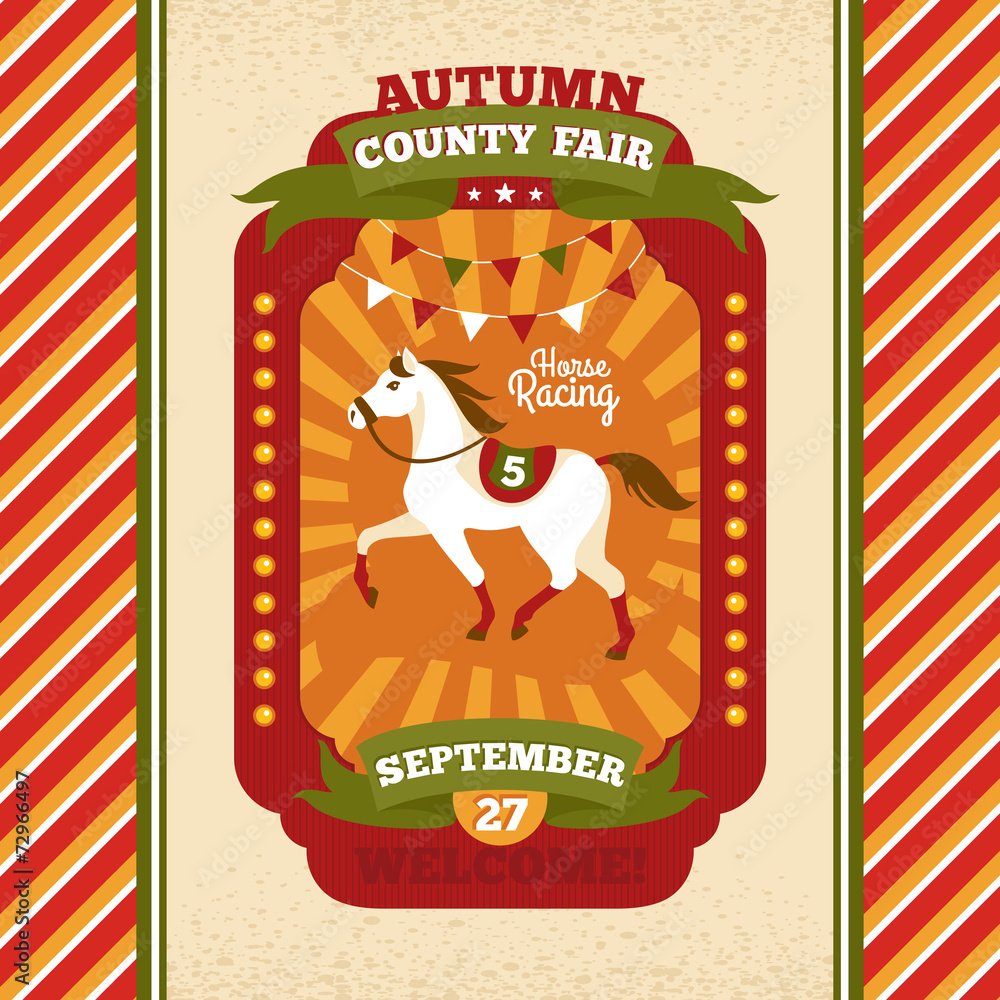 County fair vintage invitation card Stock Vector | Adobe Stock