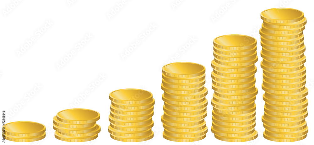 chart made of columns of coins Stock Vector | Adobe Stock
