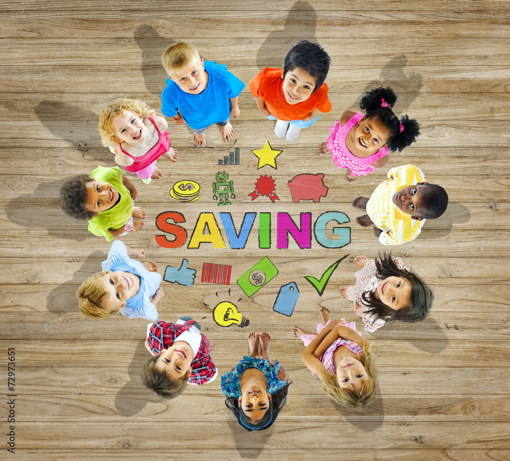 Multiethnic Group of Children with Saving Concepts Stock Photo | Adobe ... Multiethnic Group of Children with Saving Concepts Stock Photo | Adobe ...