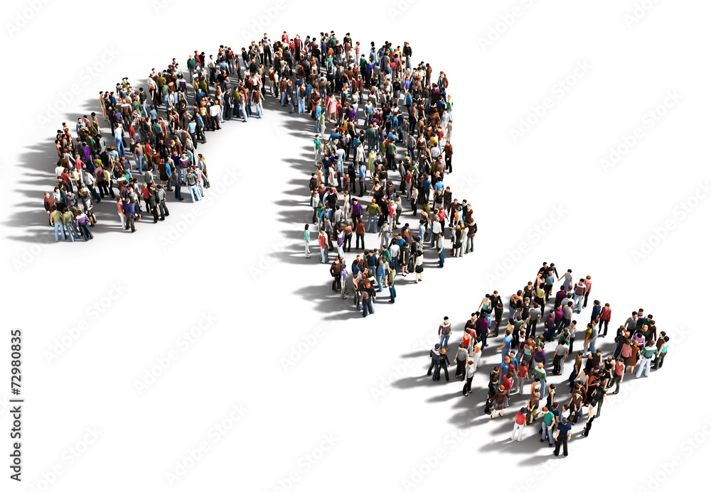 Large group of people with questions, thinking concept, or quest Stock ...