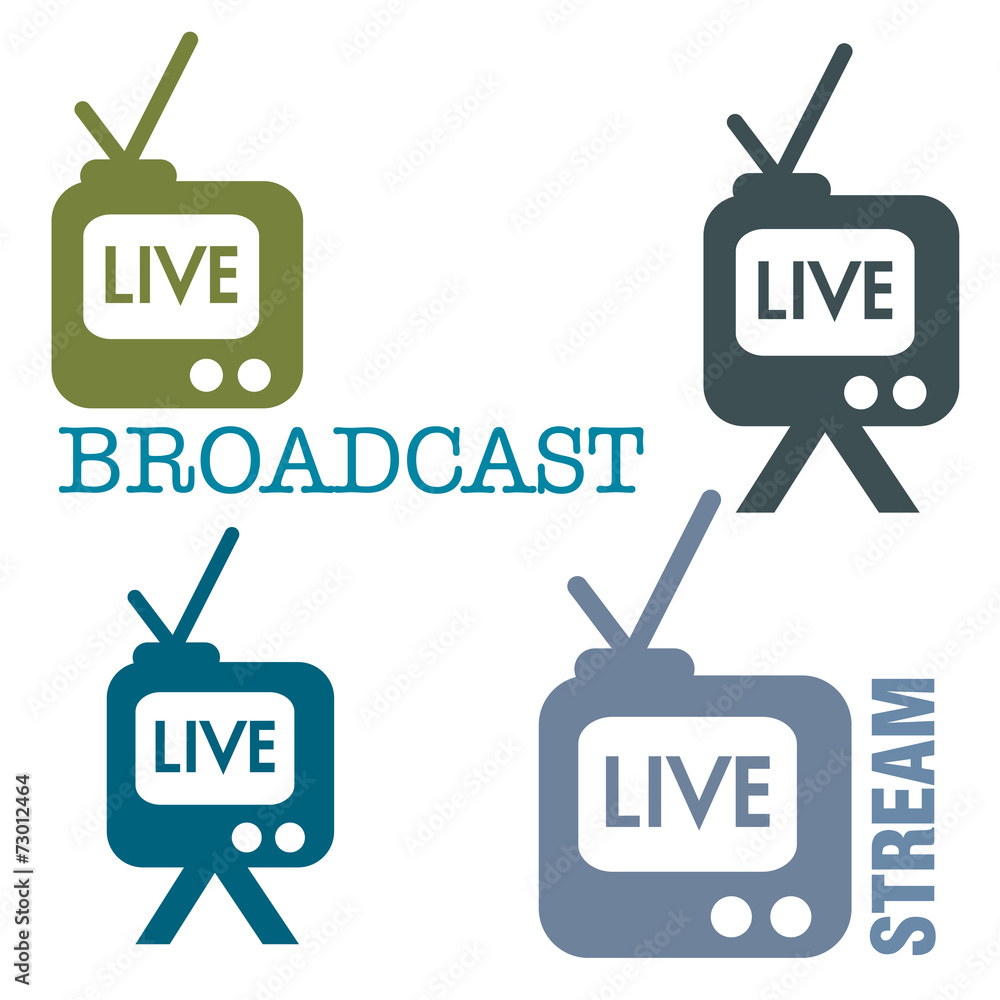 Live stream symbols Stock Vector | Adobe Stock