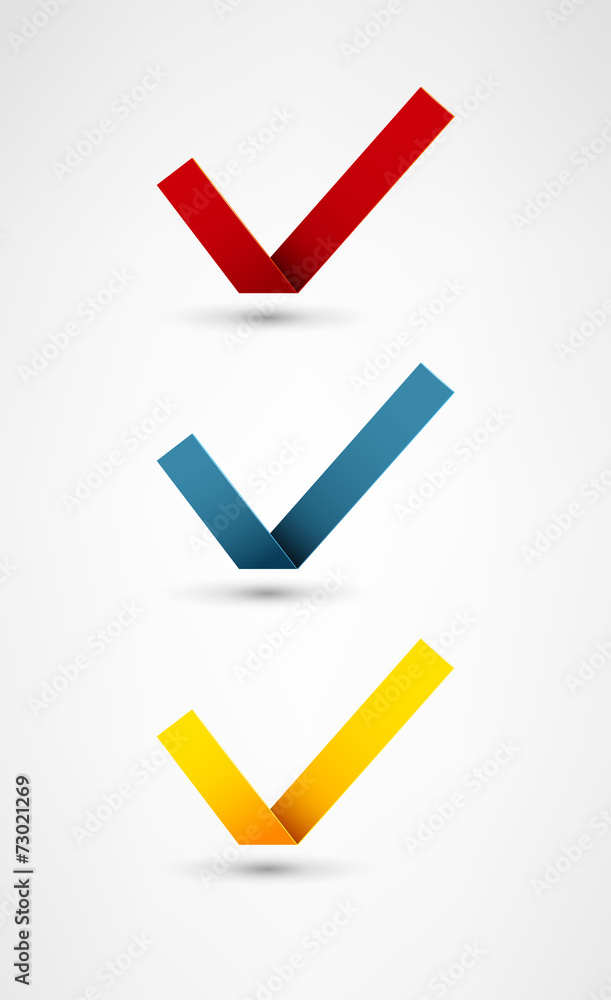 Set of nine different colorful vector check marks Stock Vector | Adobe ...