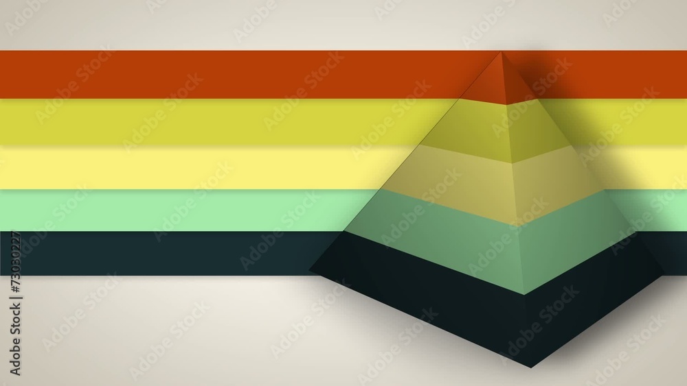 infographic with spinning pyramid and lines, loop Stock Video | Adobe Stock