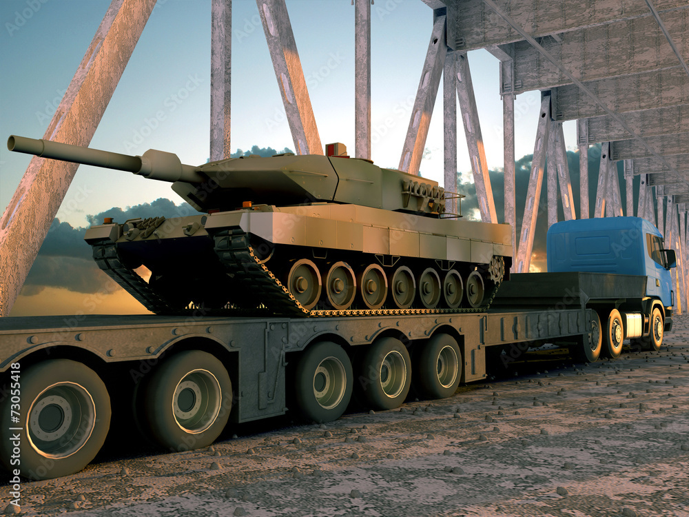 Tractor with a tank Stock Illustration | Adobe Stock