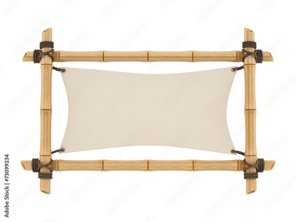 render of a bamboo sign, isolated on white Stock Photo | Adobe Stock