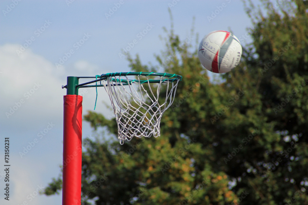 Shot of a net ball going into the net Stock Photo | Adobe Stock