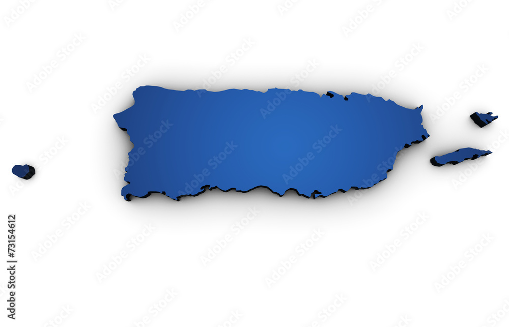 Map Of Puerto Rico 3d Shape Stock Illustration | Adobe Stock