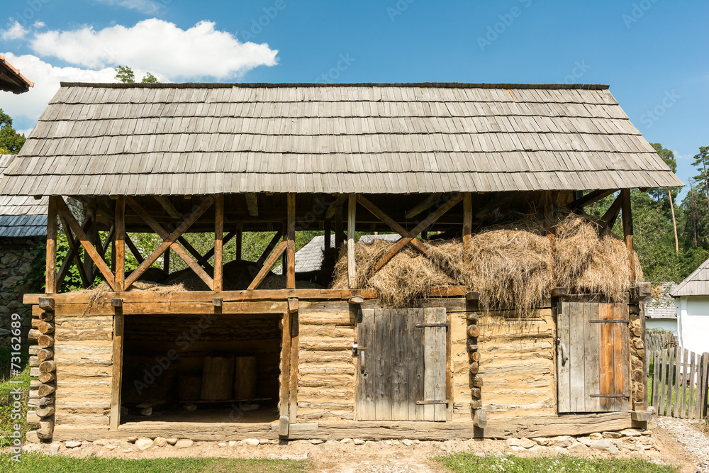 Old Animal Farm Barn In Romanian Village Stock Photo | Adobe Stock
