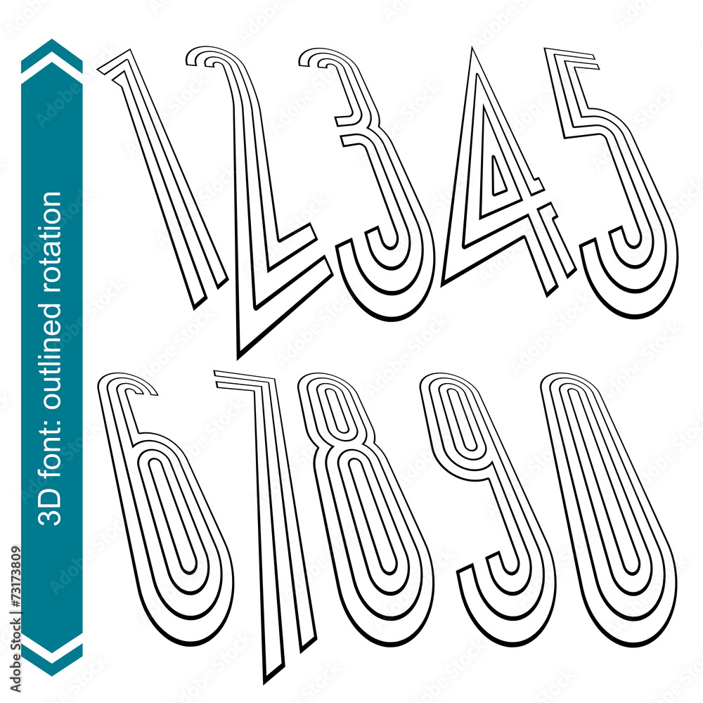 3d Vector Retro Tall Font With Visual Rotation Effect Doodle Ge Stock 3d-vector-retro-tall-font-with-visual-rotation-effect-doodle-ge-stock