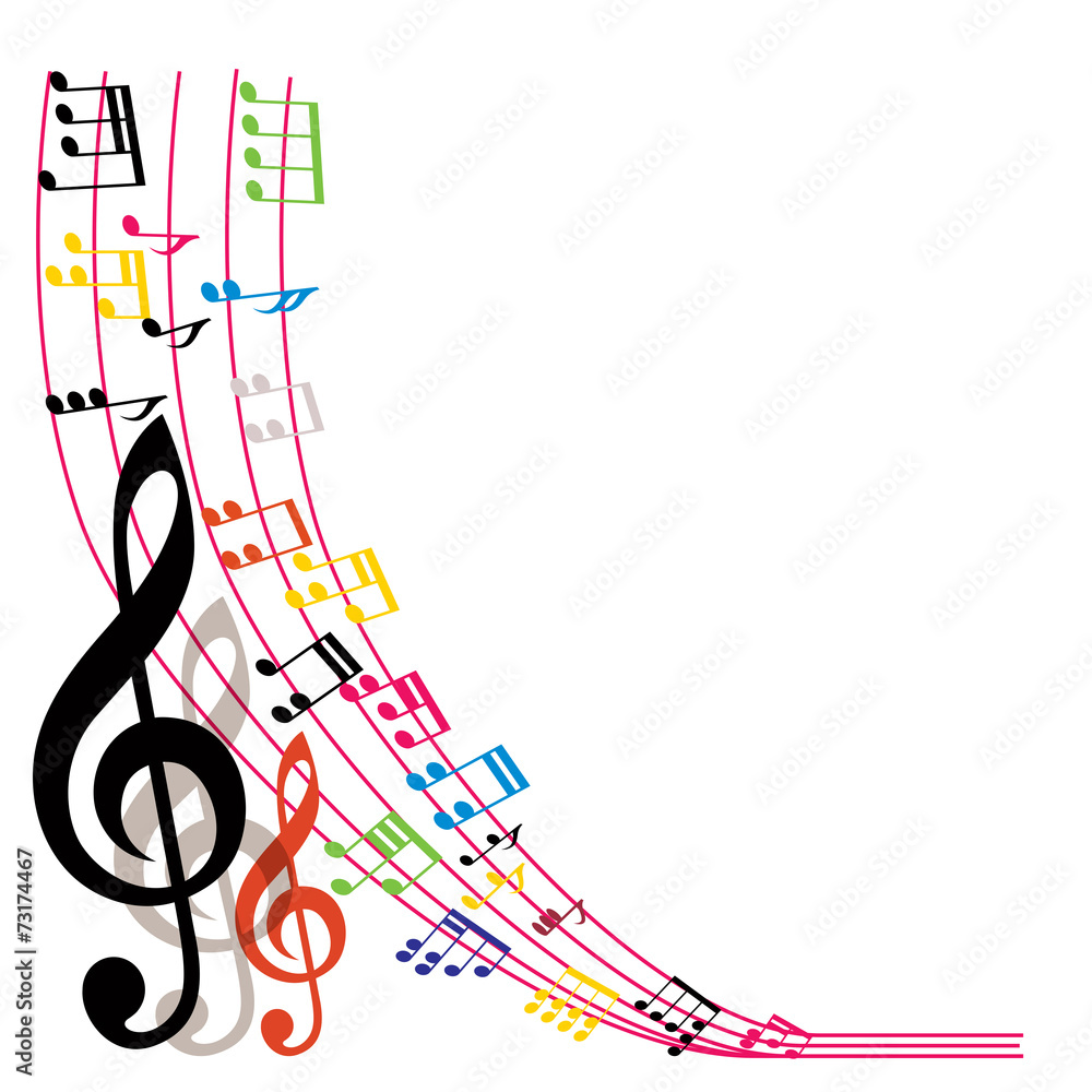 Vertical Music Notes Border