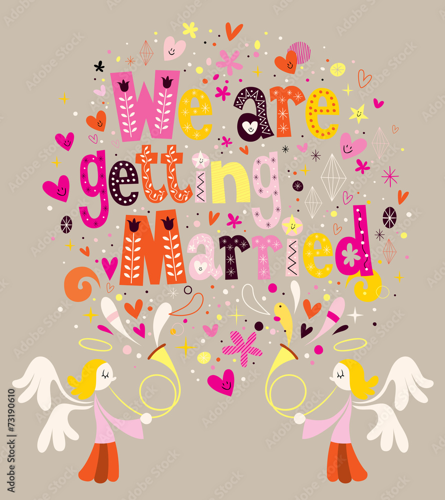 We Are Getting Married wedding invitation card Stock Vector | Adobe Stock