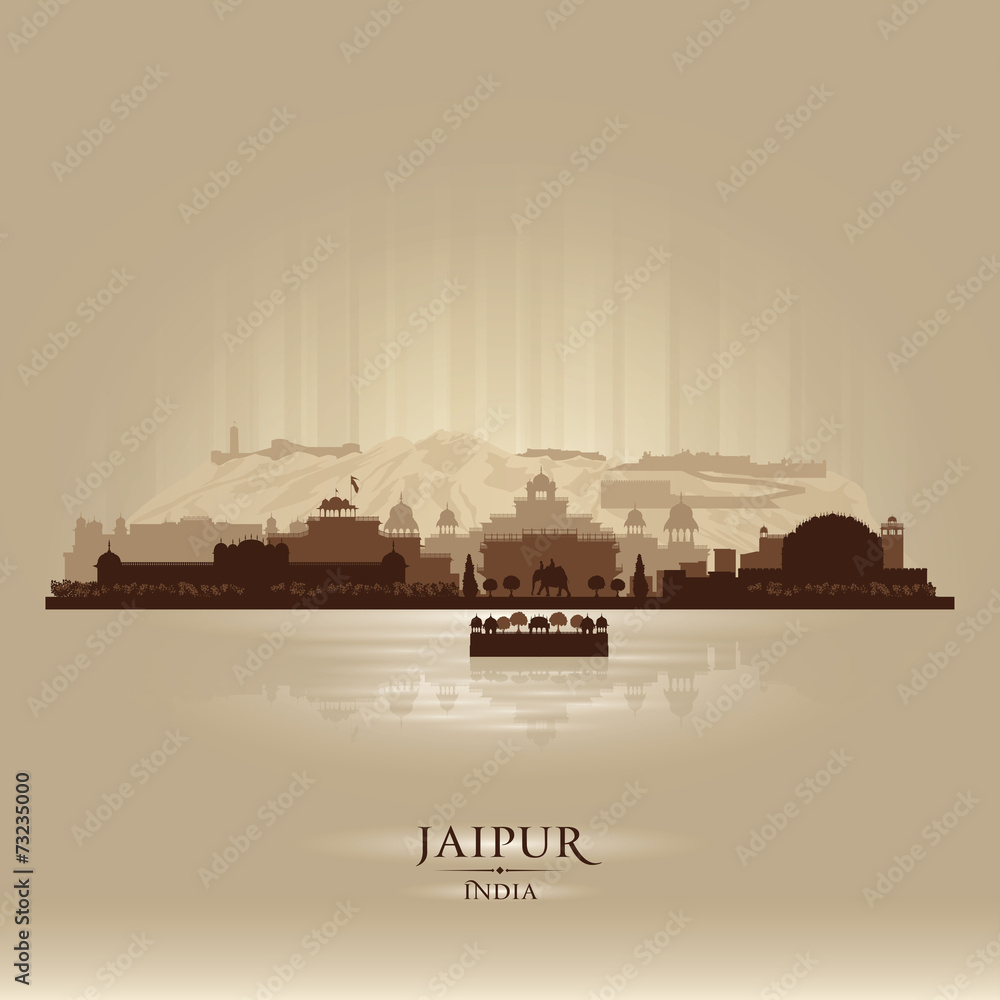 Jaipur India city skyline vector silhouette Stock Vector | Adobe Stock