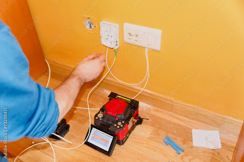 fiber optic installed Stock Photo | Adobe Stock