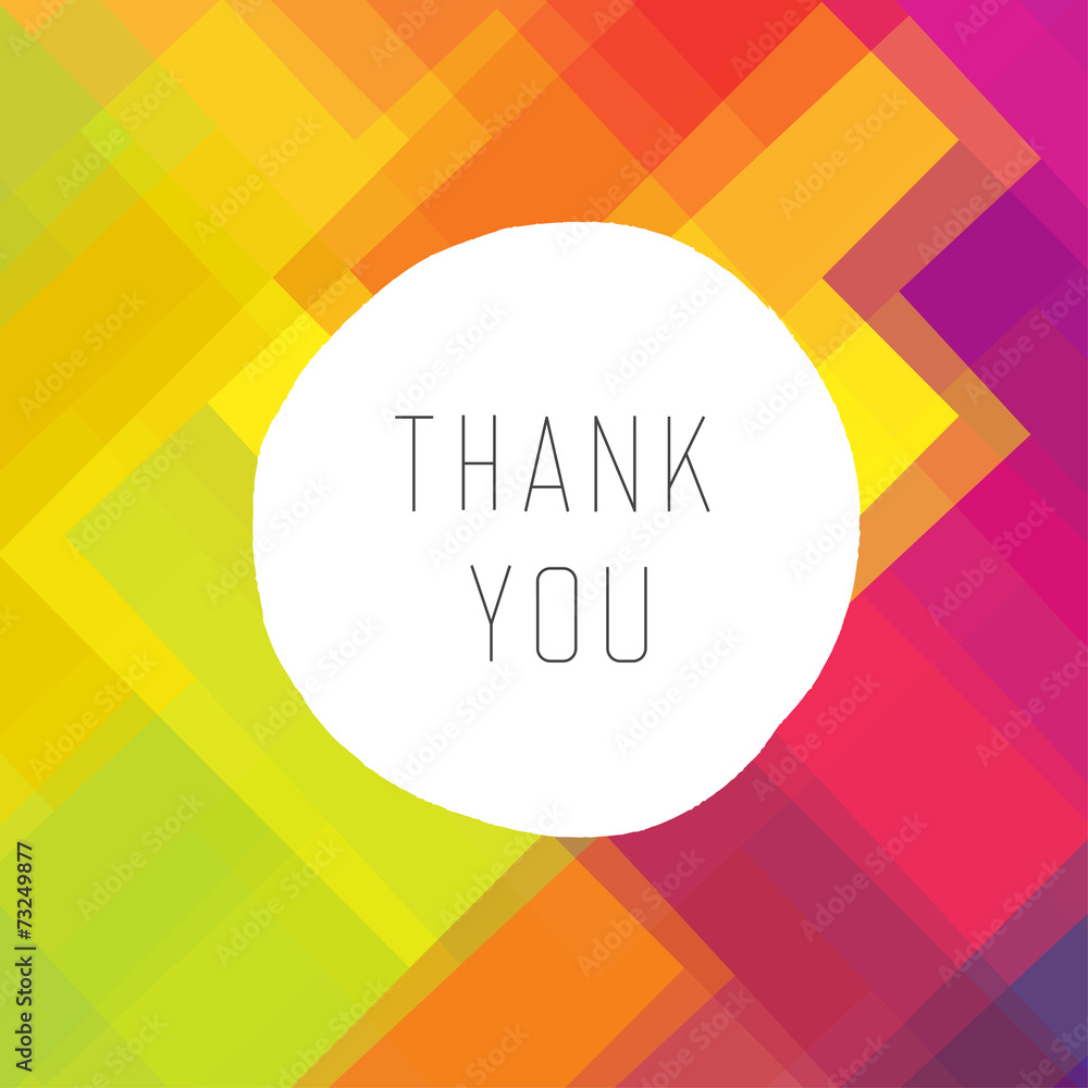 Thank you card colorful, vector Stock Illustration | Adobe Stock