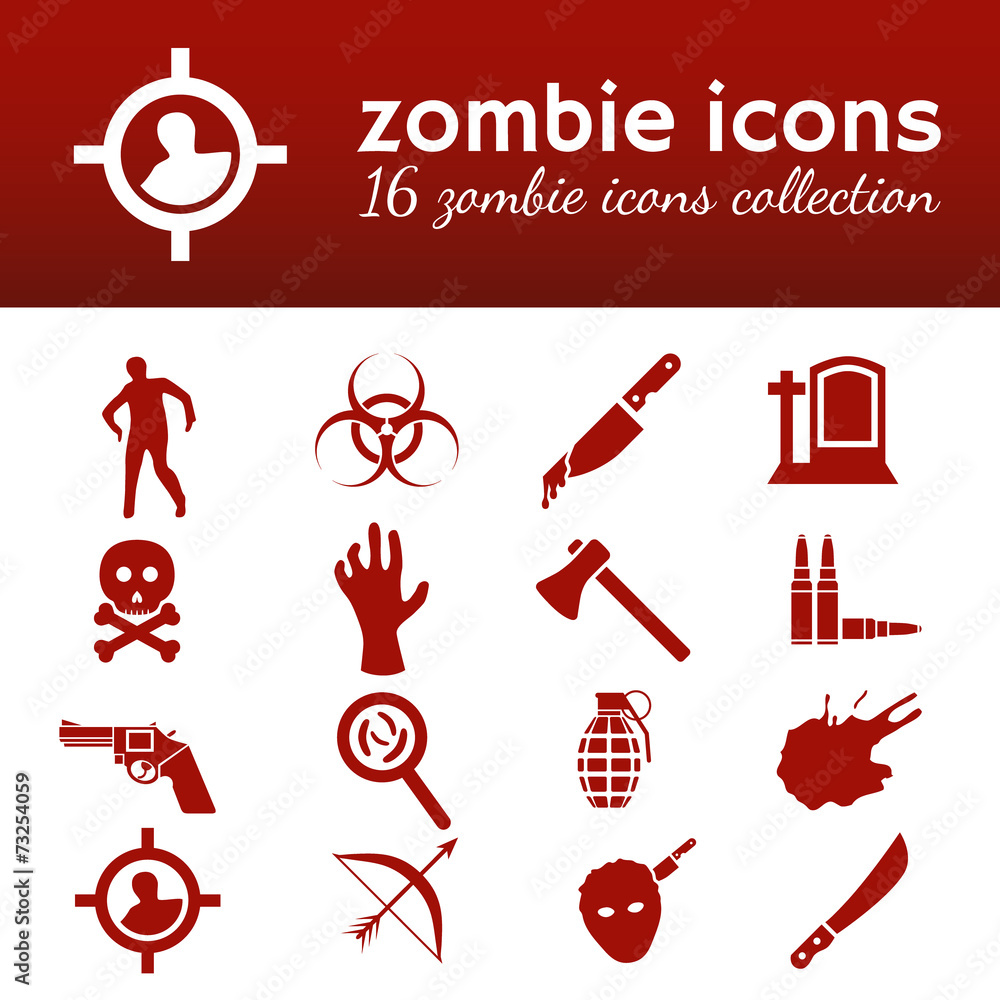 zombie icons Stock Vector | Adobe Stock