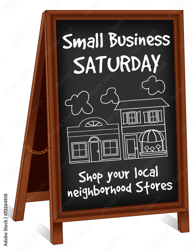 Sign, Small Business Saturday, folding chalk board easel frame Stock ...