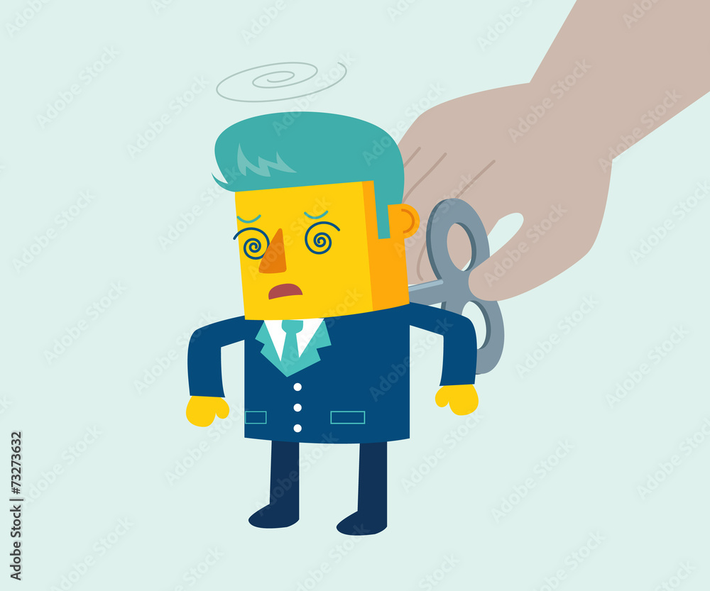 winding up the Business Man Stock Vector | Adobe Stock