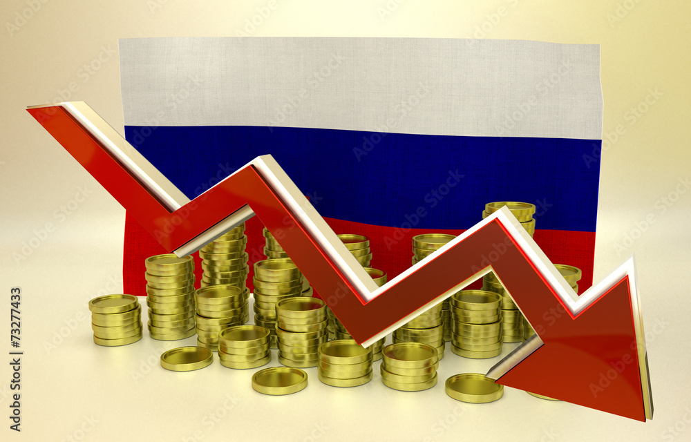 currency collapse - Russian ruble Stock-Illustration | Adobe Stock