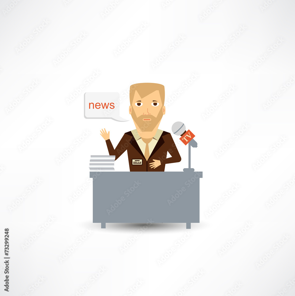 journalist tells the news Stock Vector | Adobe Stock