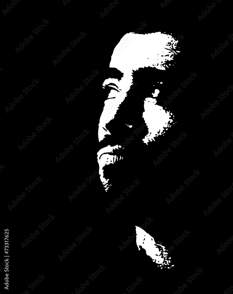 Man looking up vector portrait Stock Vector | Adobe Stock