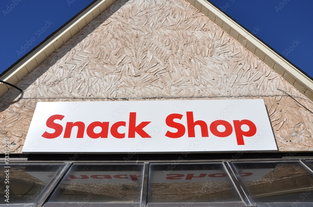 Snack shop sign Stock Photo | Adobe Stock